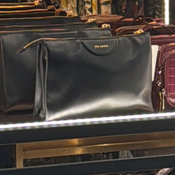 Ted Baker London | Bags | Ted Baker Sleek Black Leather Pouch | Poshmark